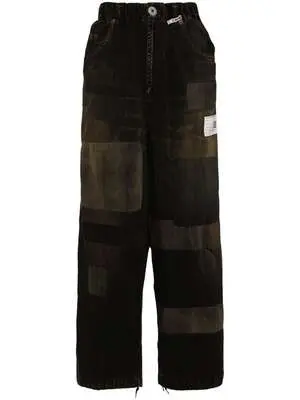Mihara Yasuhiro Patchwork Denim Jeans - Black