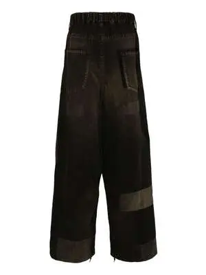 Mihara Yasuhiro Patchwork Denim Jeans - Black