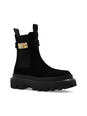Dolce & Gabbana Logo-plaque Chelsea Boots - Black