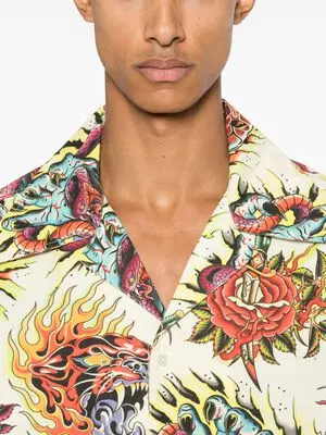 LỰU ĐẠN Tattoo-print Shirt