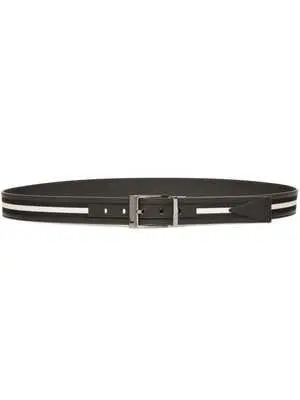 Bally Logo Engraved Buckle Belt - Black