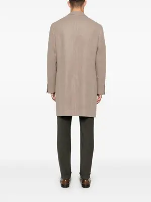 Canali Double-breasted Felted Coat - Neutrals