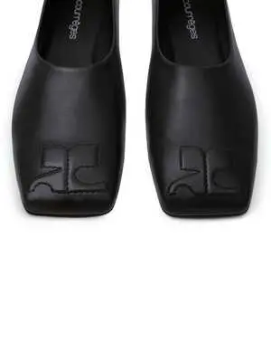 COURREGES Minimal Leather Loafers - Black