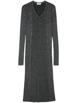 MRZ Ribbed-knit Midi Dress - Black