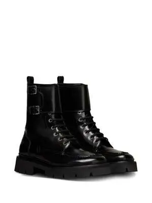 Ami Double-buckle Leather Boots