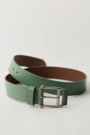 Free People Carraway Leather Belt - Chive