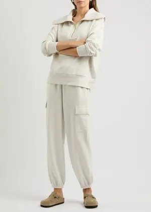 Varley The Cargo Pant Stretch-jersey Sweatpants - Ivory