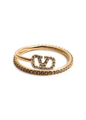 Valentino Garavani Vlogo Crystal-embellished Ring - Gold