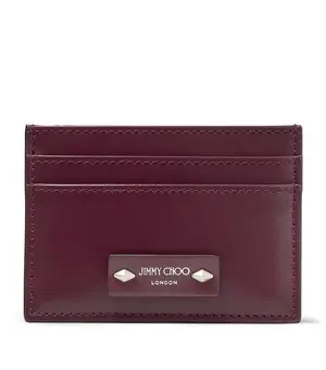 JIMMY CHOO Leather Umika Card Holder - Red