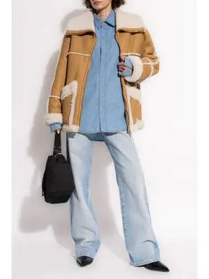 HALFBOY Faux Shearling-trim Coat
