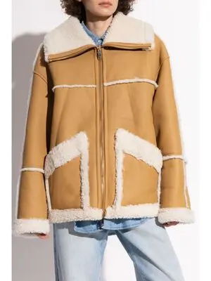 HALFBOY Faux Shearling-trim Coat