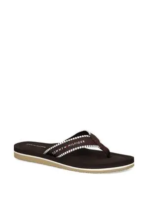 Tommy Hilfiger Webbing Logo-print Flip-flops - Brown