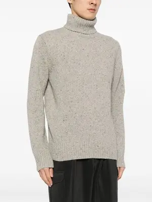 Universal Works Roll Neck Tweed Jumper - Grey
