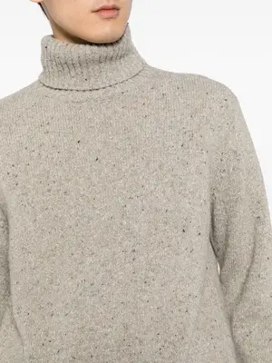 Universal Works Roll Neck Tweed Jumper - Grey