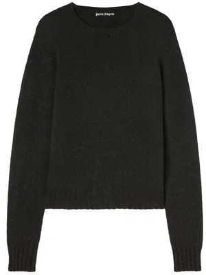 Palm Angels Curved-logo Wool Sweater - Grey