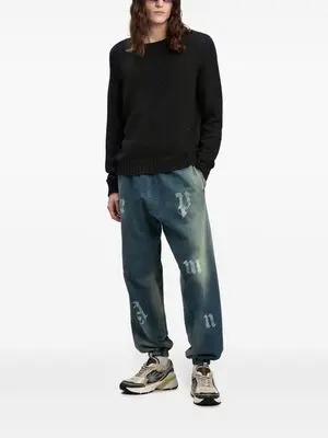 Palm Angels Curved-logo Wool Sweater - Grey