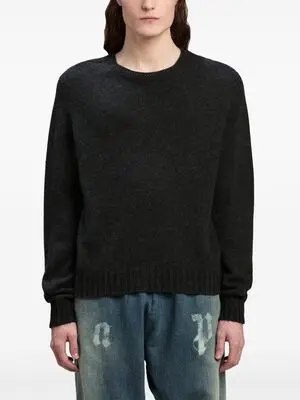 Palm Angels Curved-logo Wool Sweater - Grey