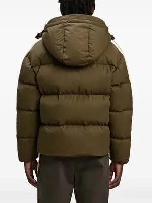 Palm Angels Monogram Down Hooded Jacket - Green