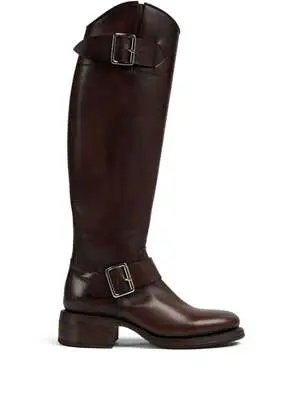 Dsquared2 Logo-debossed Leather Boots - Brown