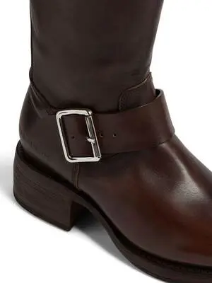 Dsquared2 Logo-debossed Leather Boots - Brown