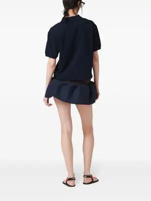 Miu Miu Cotton Piqué Polo Shirt - Blue