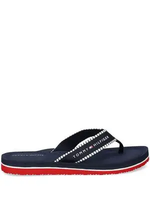 Tommy Hilfiger Logo-print Webbing Flip-flops - Blue
