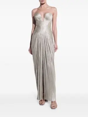 MARIA LUCIA HOHAN Bustier Front-slit Gown