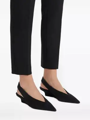 TOTEME Wedge-heel Suede Slingbacks - Black