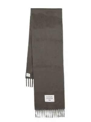Acne Studios Logo-patch Scarf Grey