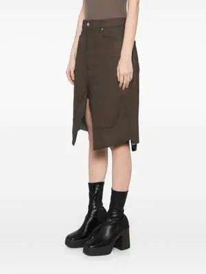 Rick Owens Slivered Knee-length Skirt - Brown
