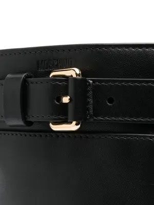 Moschino Tie Me Belted Bucket Bag - Black