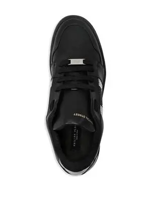 Philipp Plein Crystal Lo-top Leather Sneakers