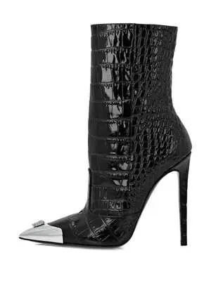 Philipp Plein 120mm Skull-appliqué Croco Boots
