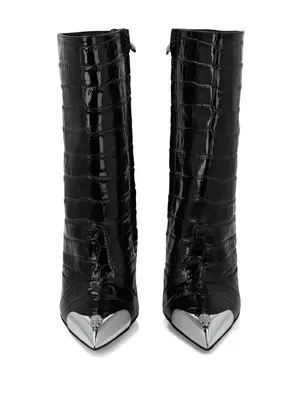 Philipp Plein 120mm Skull-appliqué Croco Boots