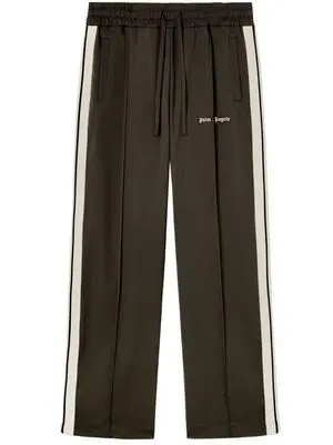 Palm Angels Logo-embroidered Wool Track Pants - Brown