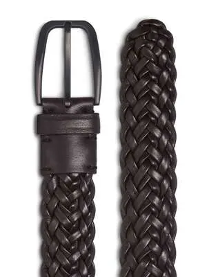 Zegna Braided Leather Belt - Brown
