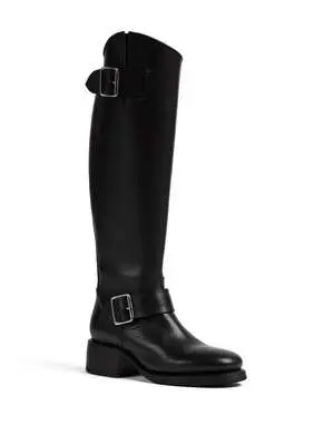 Dsquared2 Logo-debossed Leather Knee High Boots