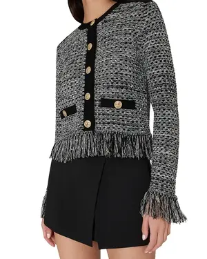 MILLY Kaia Crewneck Cardigan Sweater
