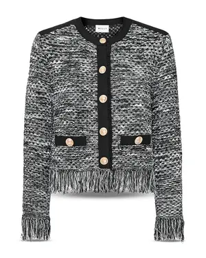 MILLY Kaia Crewneck Cardigan Sweater