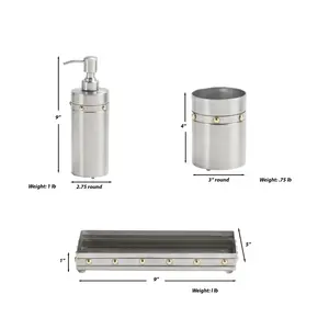 ROSELLI Rivets 3 Piece Bath Accessory Set