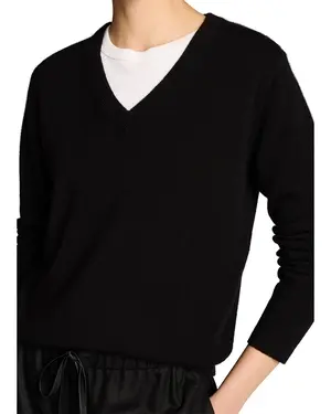 Vince Cashmere V-neck Sweater - Black