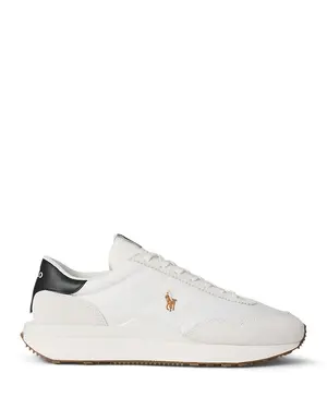 Polo Ralph Lauren Train 89 Suede Paneled Sneakers - White Multi