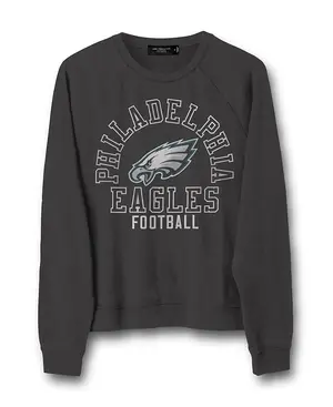 Junk Food Clothing Nfl Flocked Raglan Crew Fleece - Philadelphia Eagles