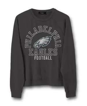 Junk Food Clothing Nfl Flocked Raglan Crew Fleece - Philadelphia Eagles