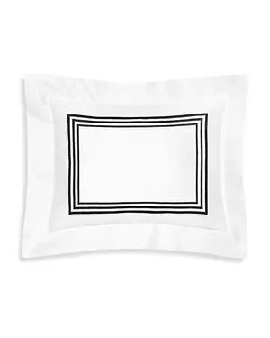 PRATESI Tre Righe Splendore Boudoir Sham - White/black