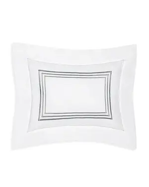 PRATESI Tre Righe Boudoir Sham White/charcoal