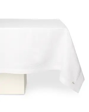 PRATESI Tre Righe Oblong Tablecloth, 70 X 144 - White/white