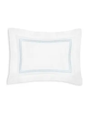 PRATESI Tre Righe Standard Sham - White/light Blue