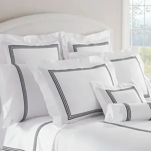 PRATESI Tre Righe Splendore Duvet Cover, King - White/black