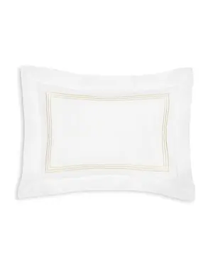 PRATESI Tre Righe Queen Sham - White/beige
